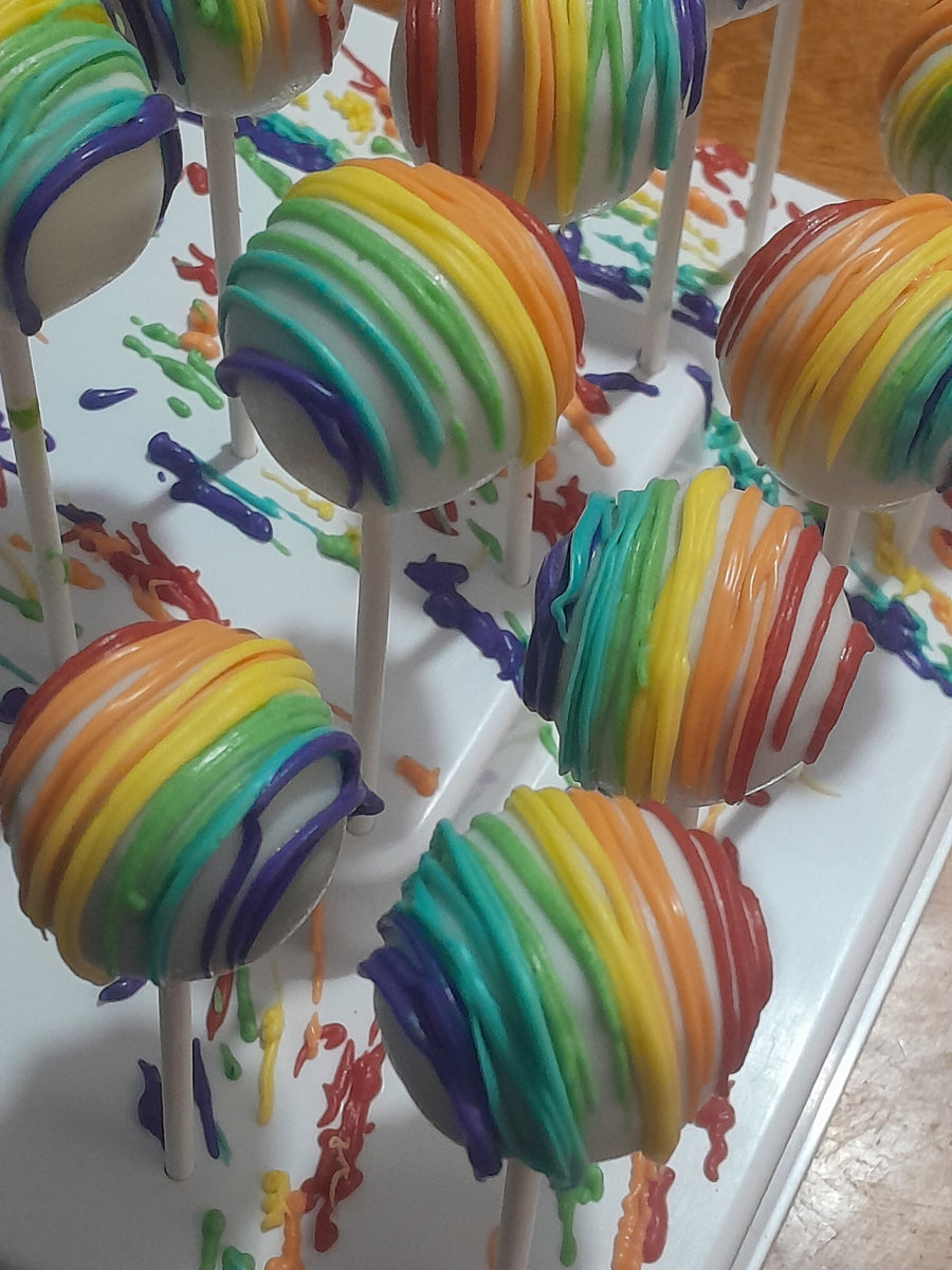 RAINBOW CAKE POPS (1 Dozen) – 23sweets