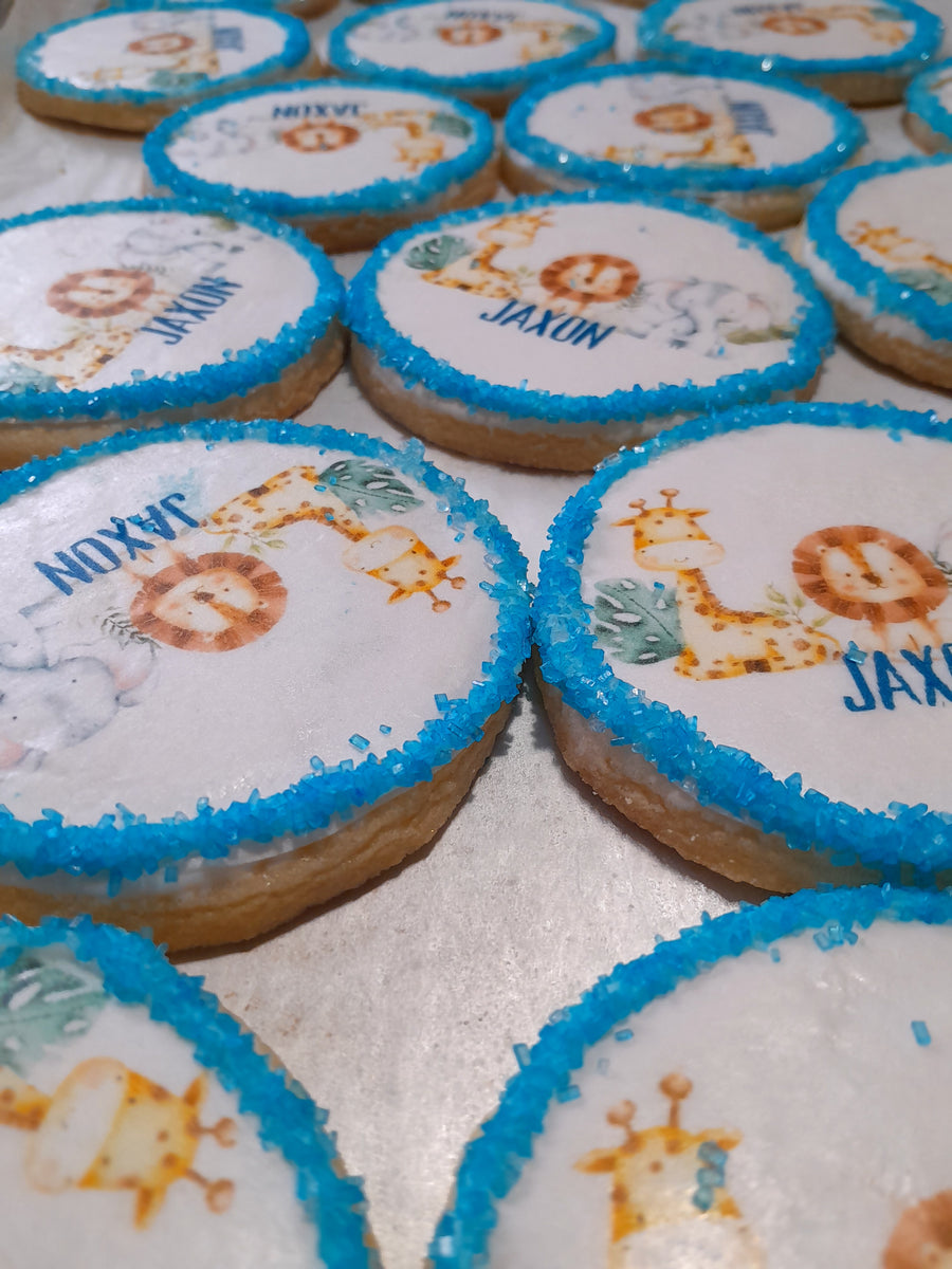 Edible image Cookies, baby shower themed custom logo, edible Image COO ...
