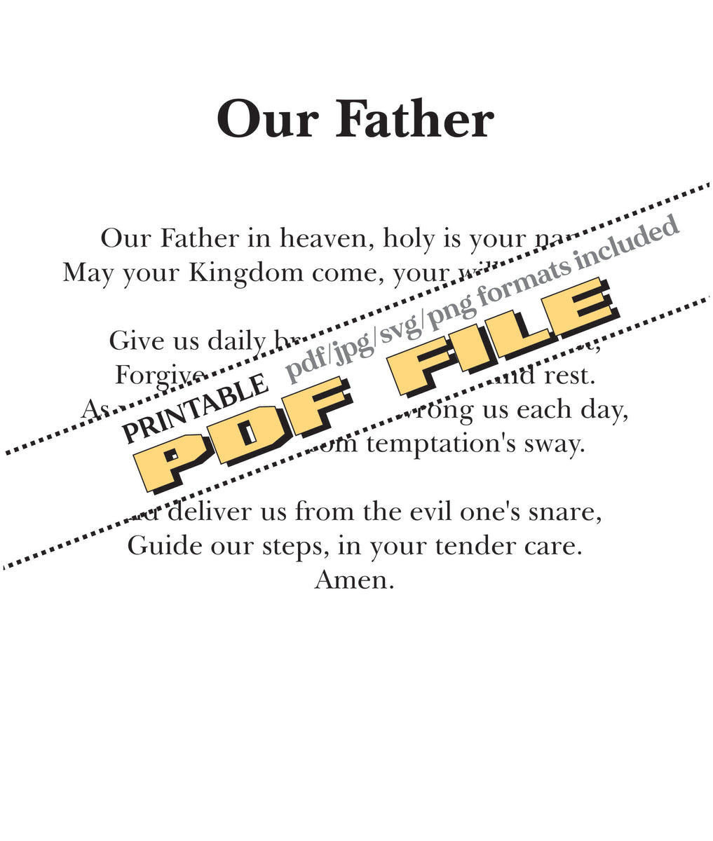 Digital OUR FATHER Prayer sheet Page, excerpt from Poetic Bible Luke 1 ...