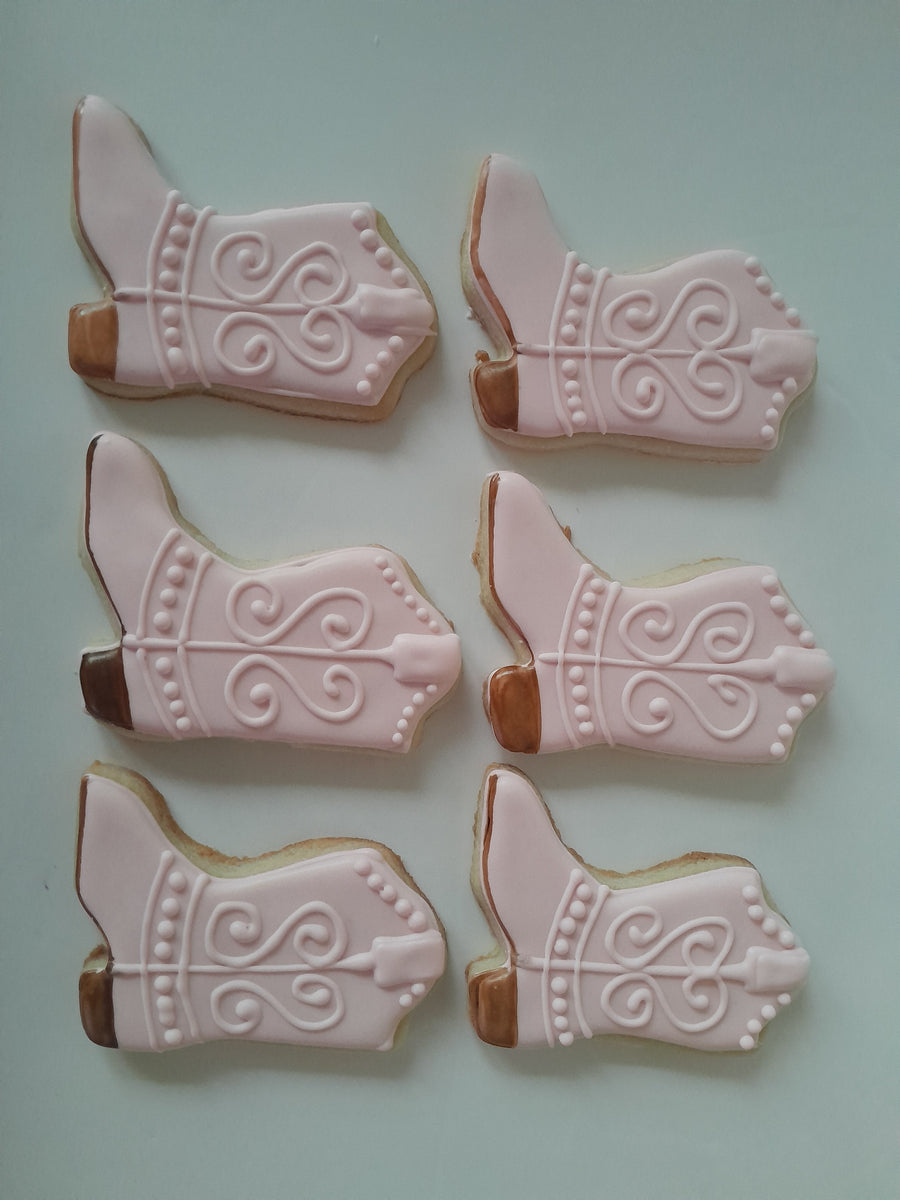 COOKIES, cowgirl pink boots cookies, 1 dozen custom cookies , COOKIES ...